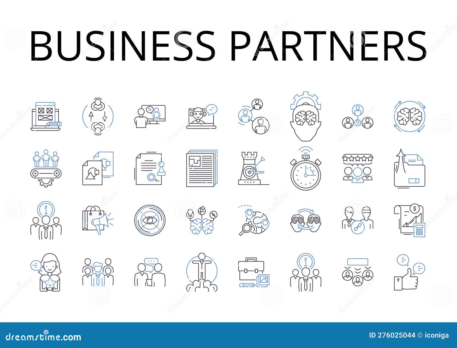Business Partners Line Icons Collection. Collaborative Team ... Business Partners Line Icons Collection. Collaborative Team ...