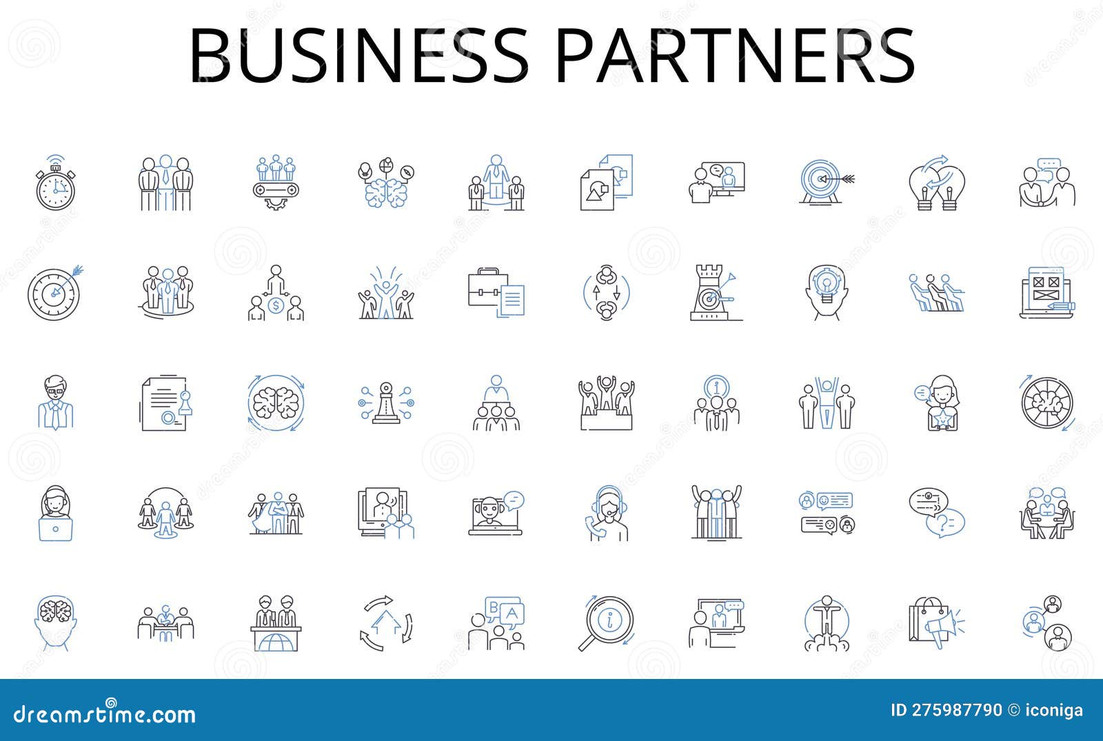 Business Partners Line Icons Collection. Community, Diversity ...