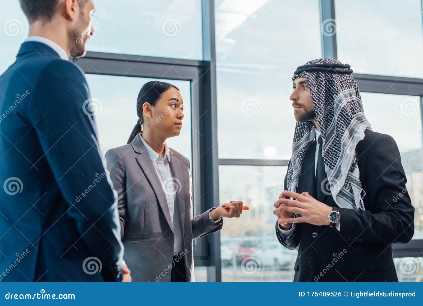 Business Partners on Meeting with Translator Stock Photo - Image of ...