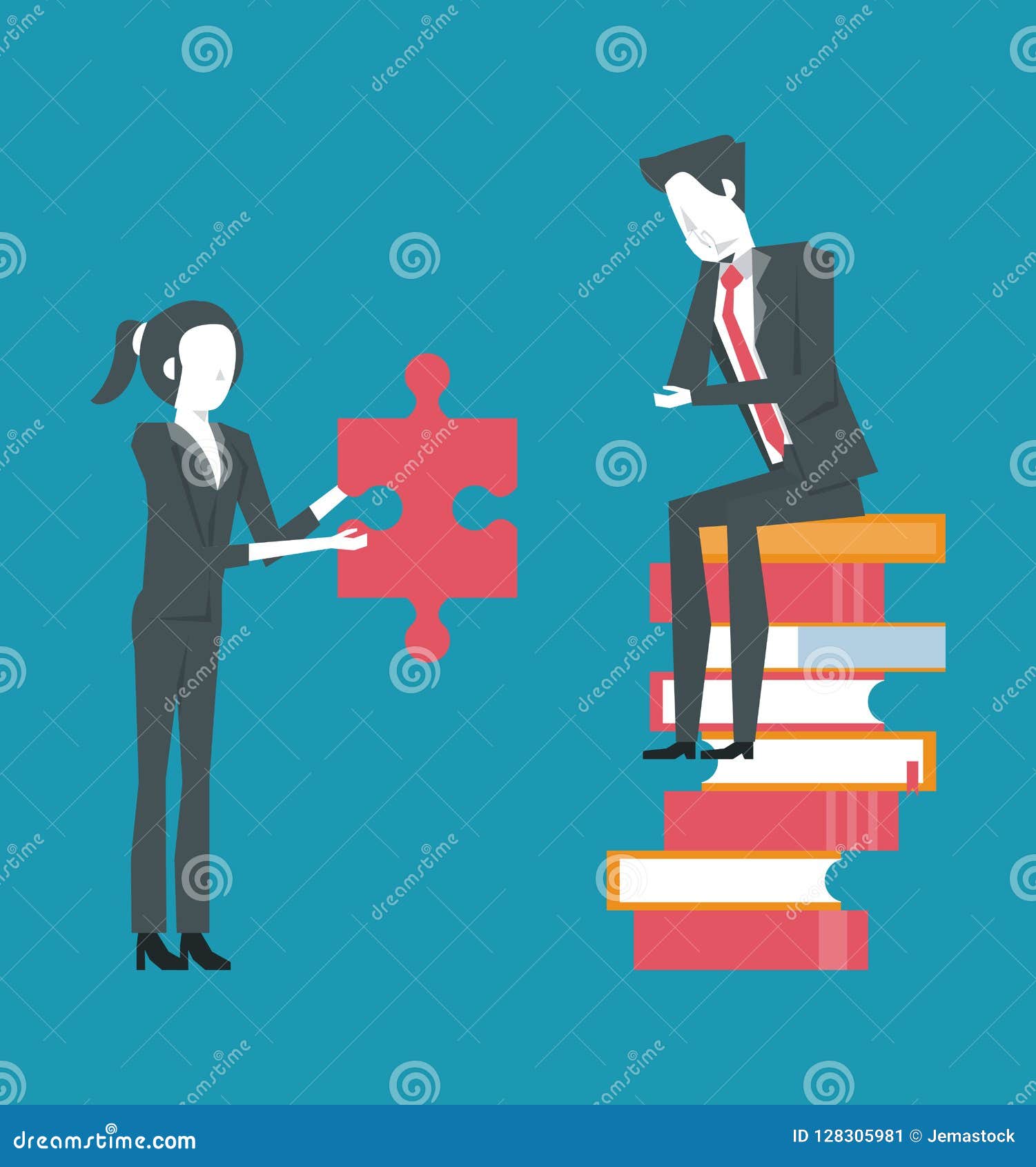 Business Partners Coworking Stock Vector - Illustration of ...