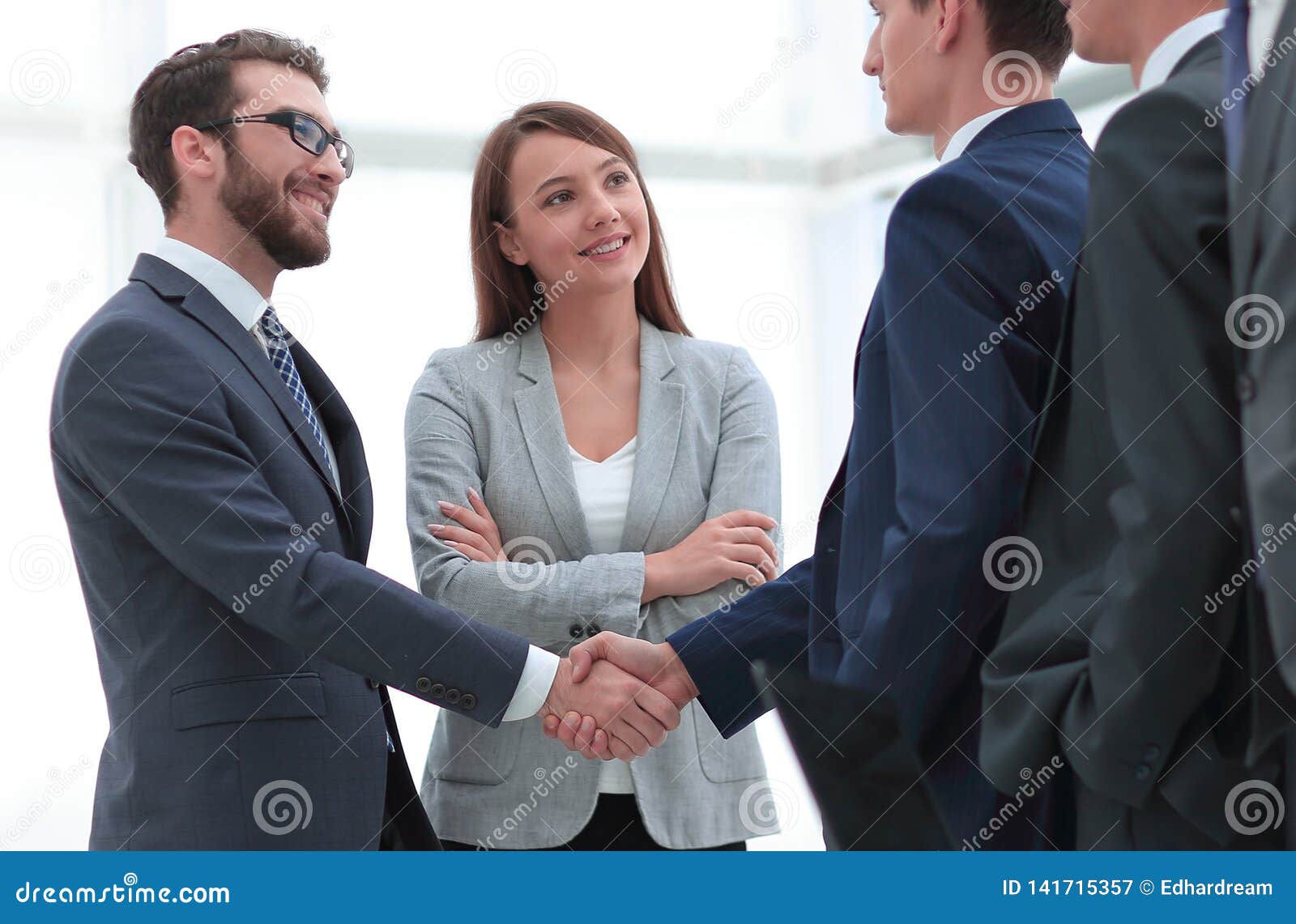 Business Partners Shaking Hands Stock Image - Image of businesswoman ...
