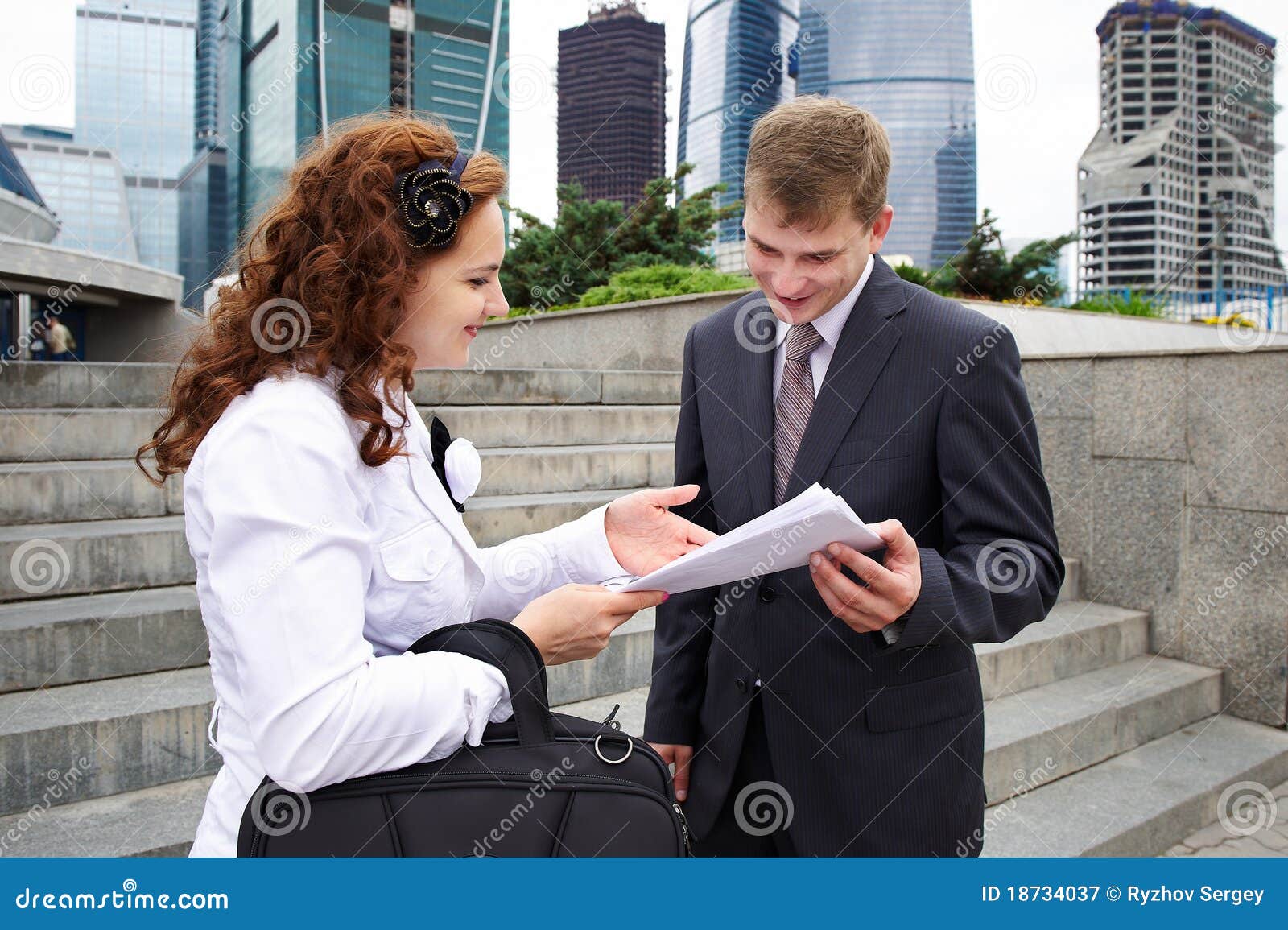 Business partners talking stock image. Image of colleague - 18734037
