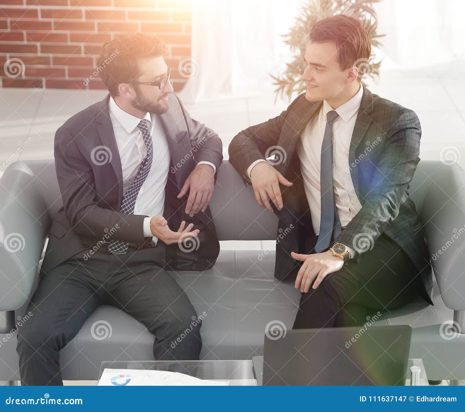 Business Partners Talking at the Office Stock Image - Image of office ...
