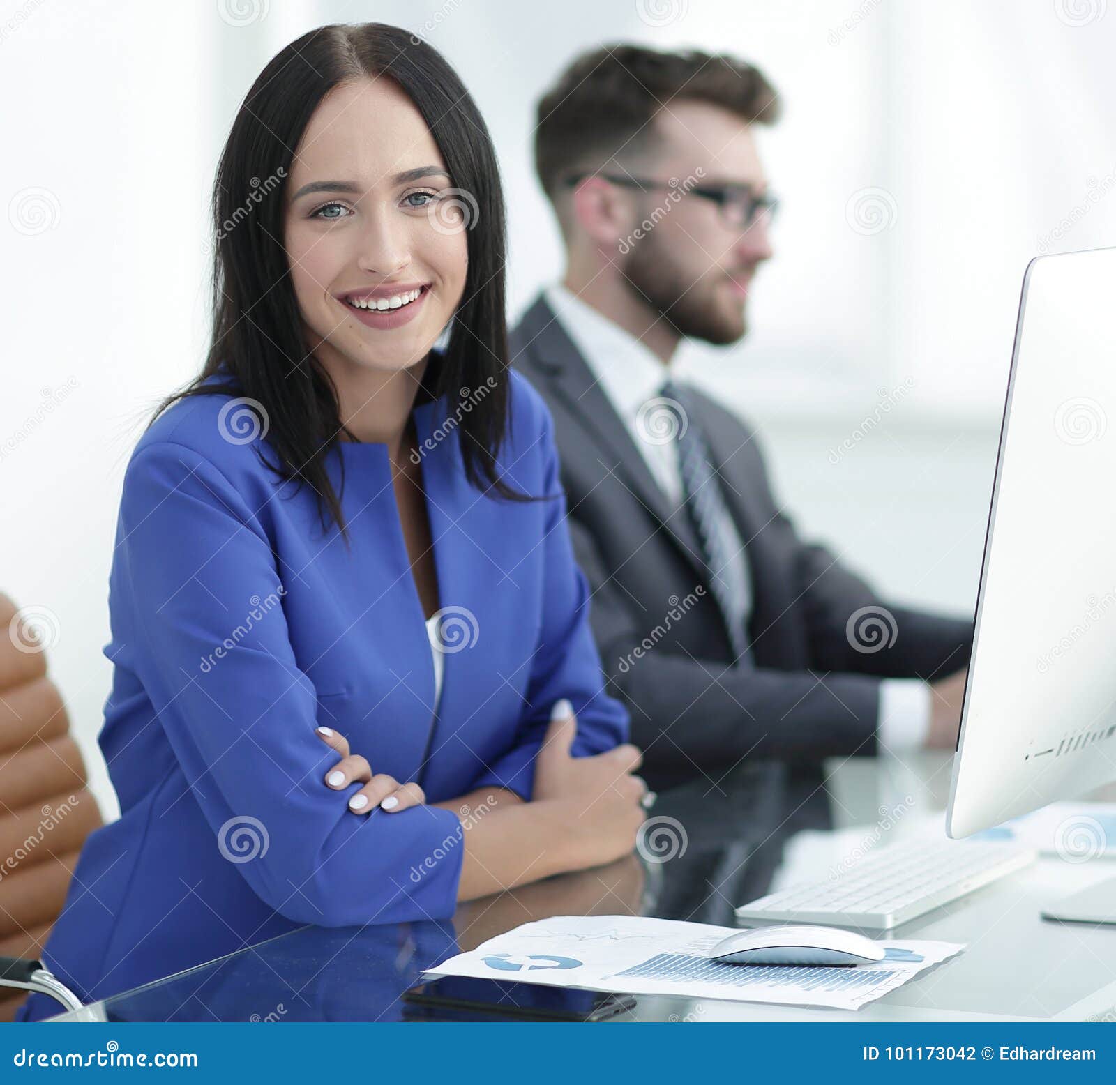 Business People in the Office Working on the Computer Stock Photo ...