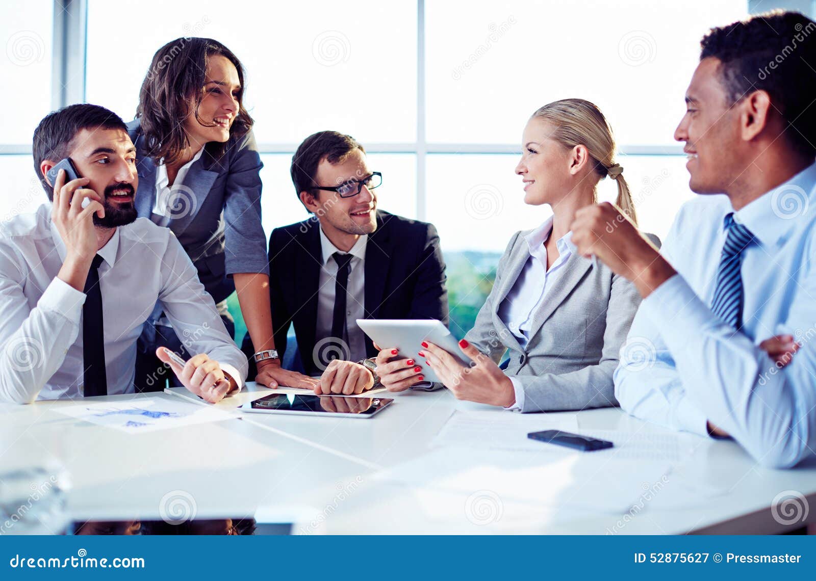 Business partners at work stock image. Image of businessman - 52875627