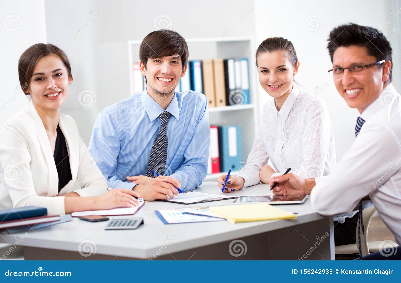 Business Partners Working at Modern Office Stock Image - Image of male ...