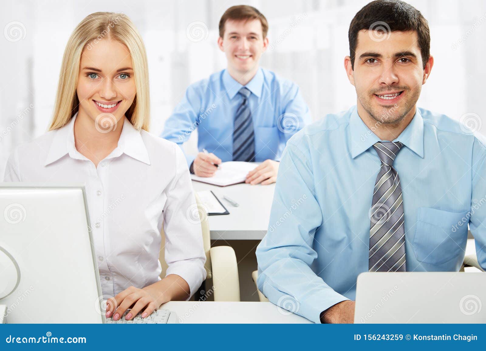 Business Partners Working at Modern Office Stock Image - Image of ...