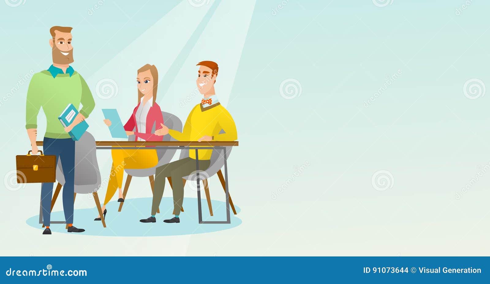 Business Partners Working in Office. Stock Vector - Illustration of ...