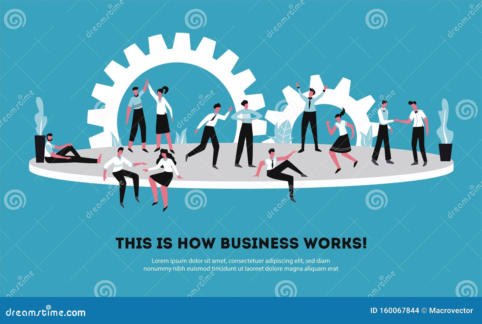 Business Partnership Concept Poster Stock Vector - Illustration of ...