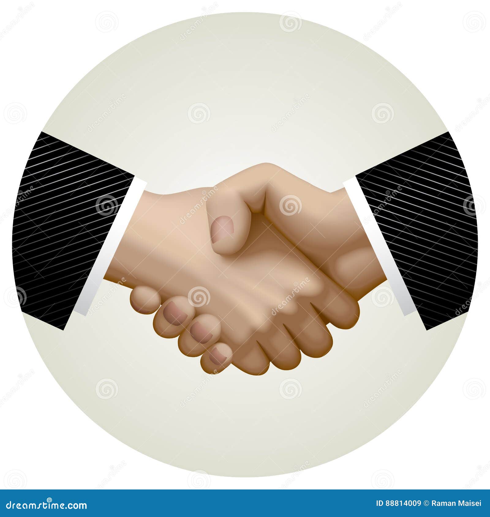 Business Partnership Handshake In Circle Cartoon Vector | CartoonDealer ...