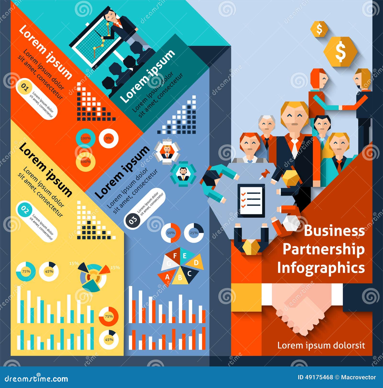 Business Partnership Infographics Stock Vector - Illustration of ...