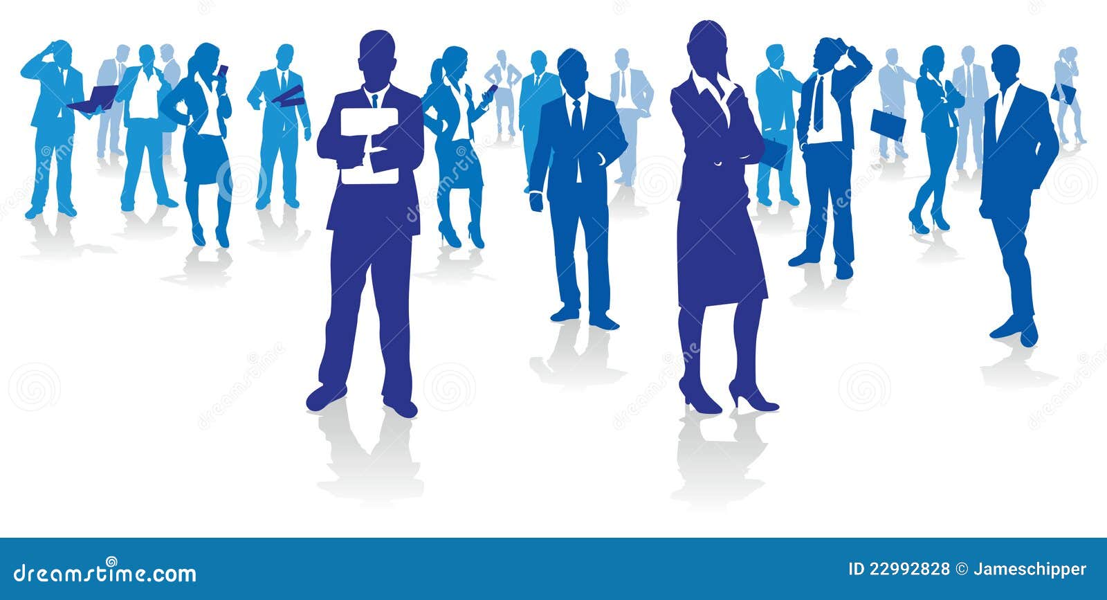 Business People In Office Clothes Show Positive Emoji Symbolizing ...