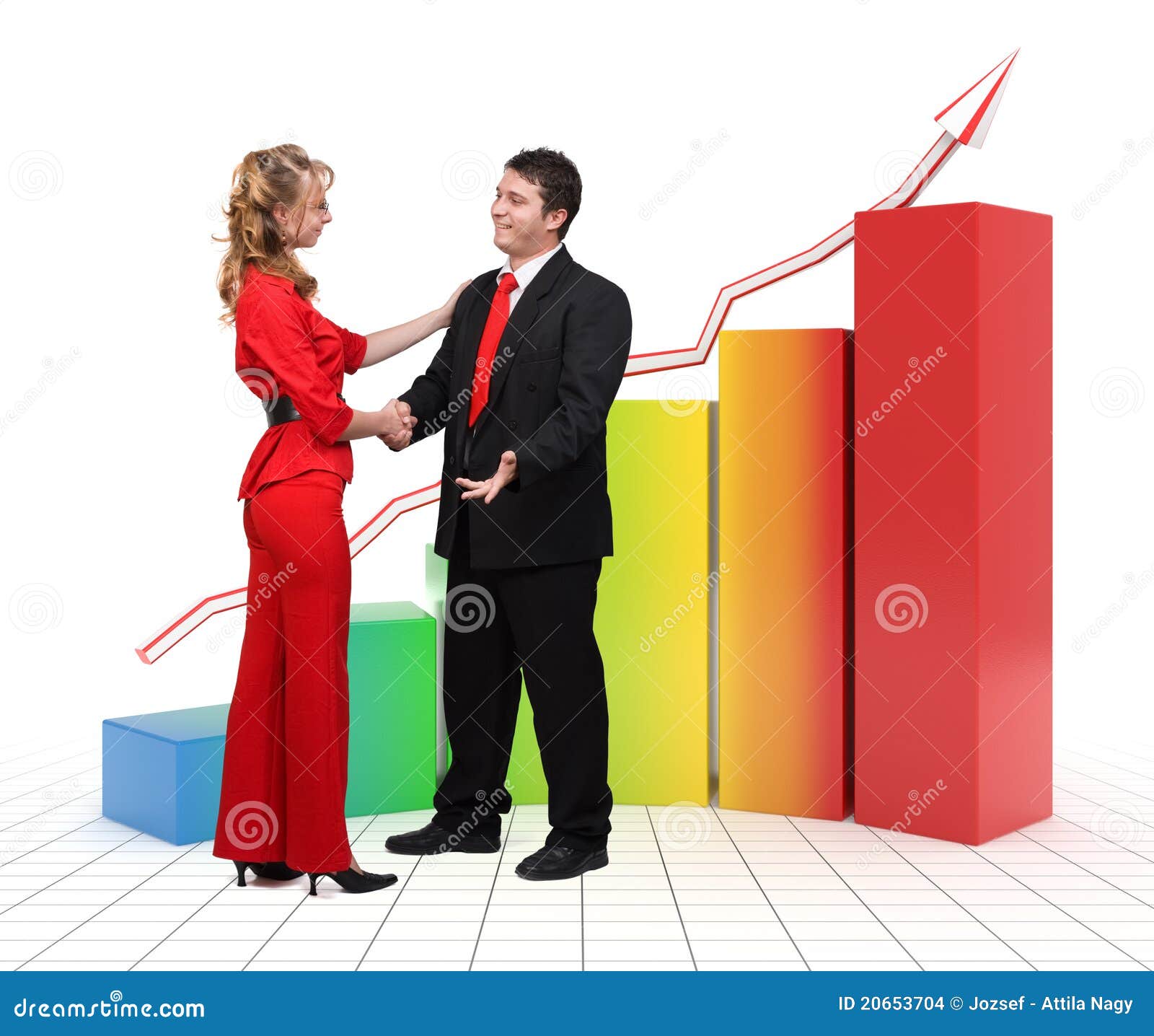 Business People - 3d Financial Graph Stock Photo - Image of woman ...