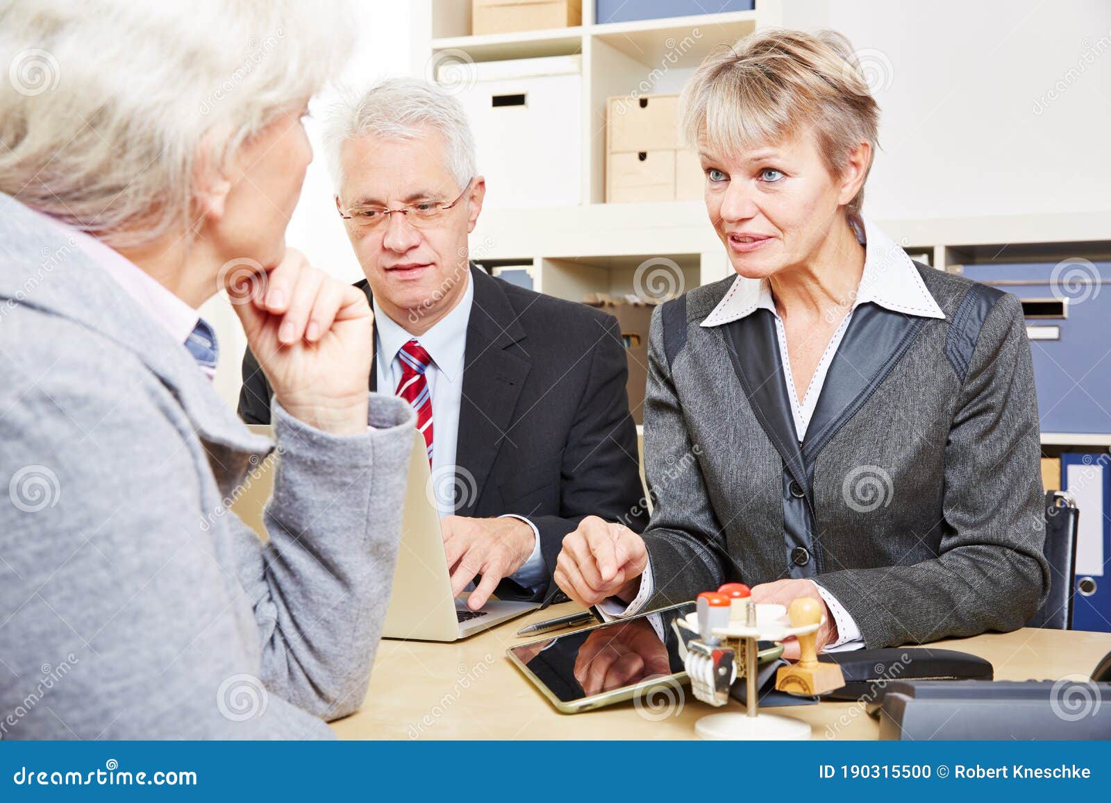 Business People Advise Customers in the Office Stock Photo - Image of ...
