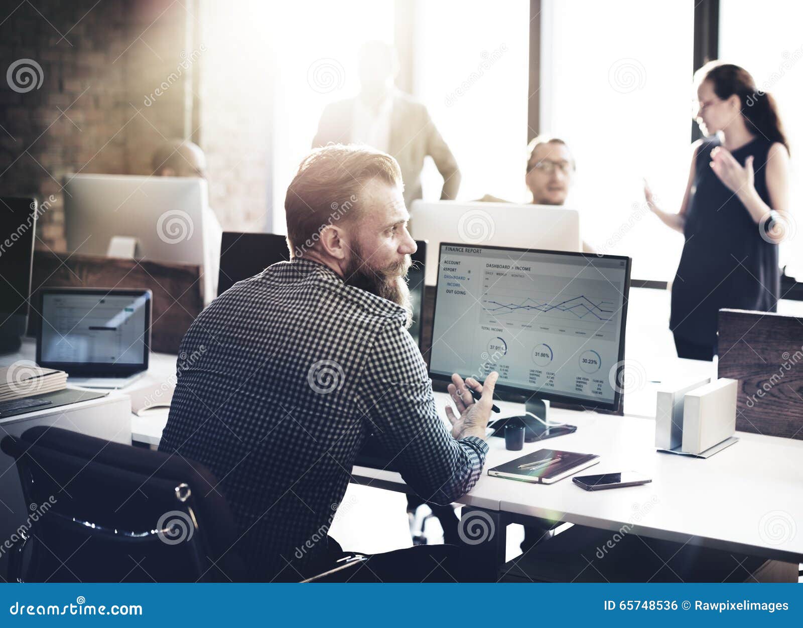 Business People Analysis Thinking Finance Growth Success Concept Stock ...