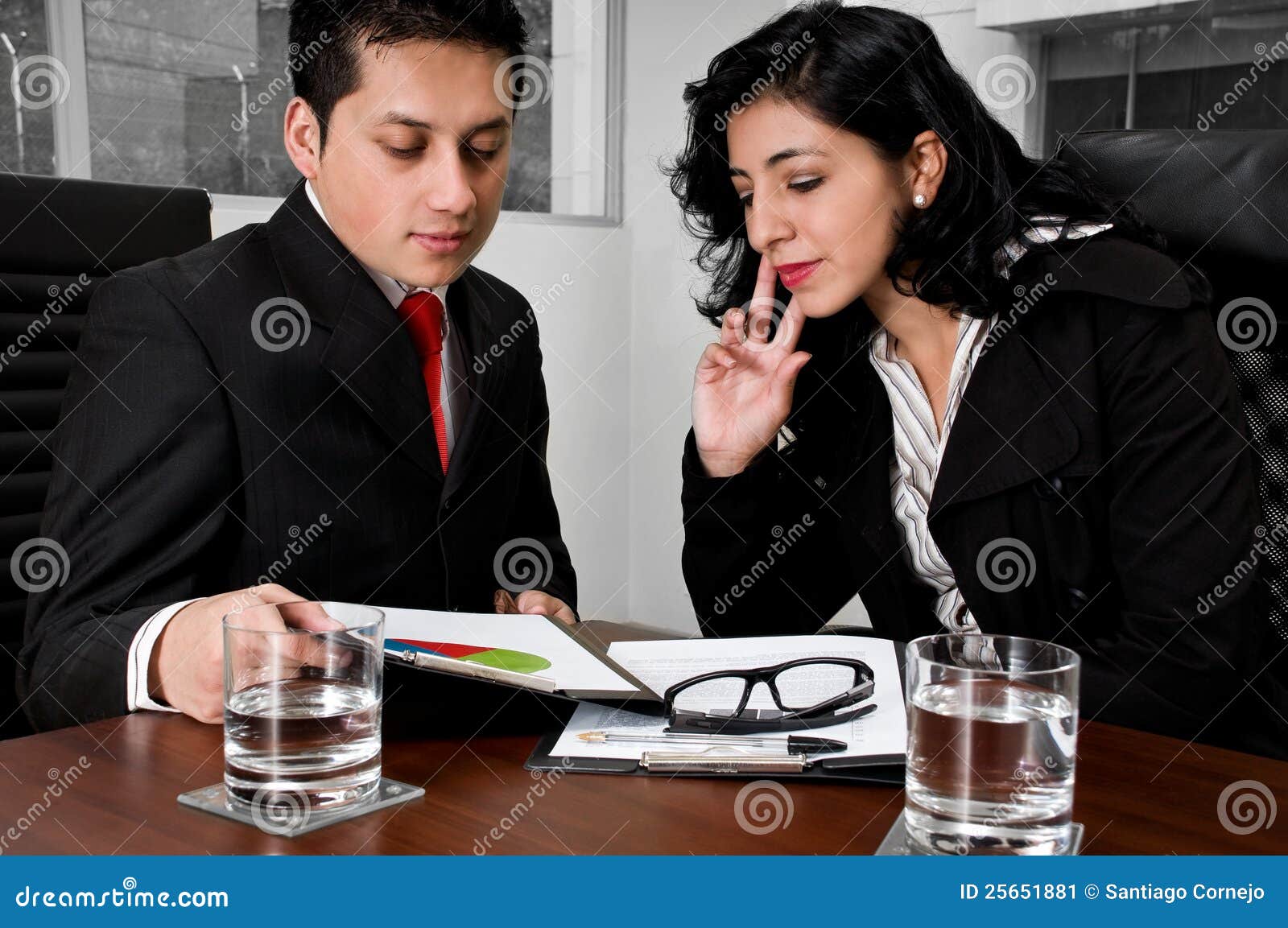 Business People Analyzing Charts Stock Image - Image of latin ...