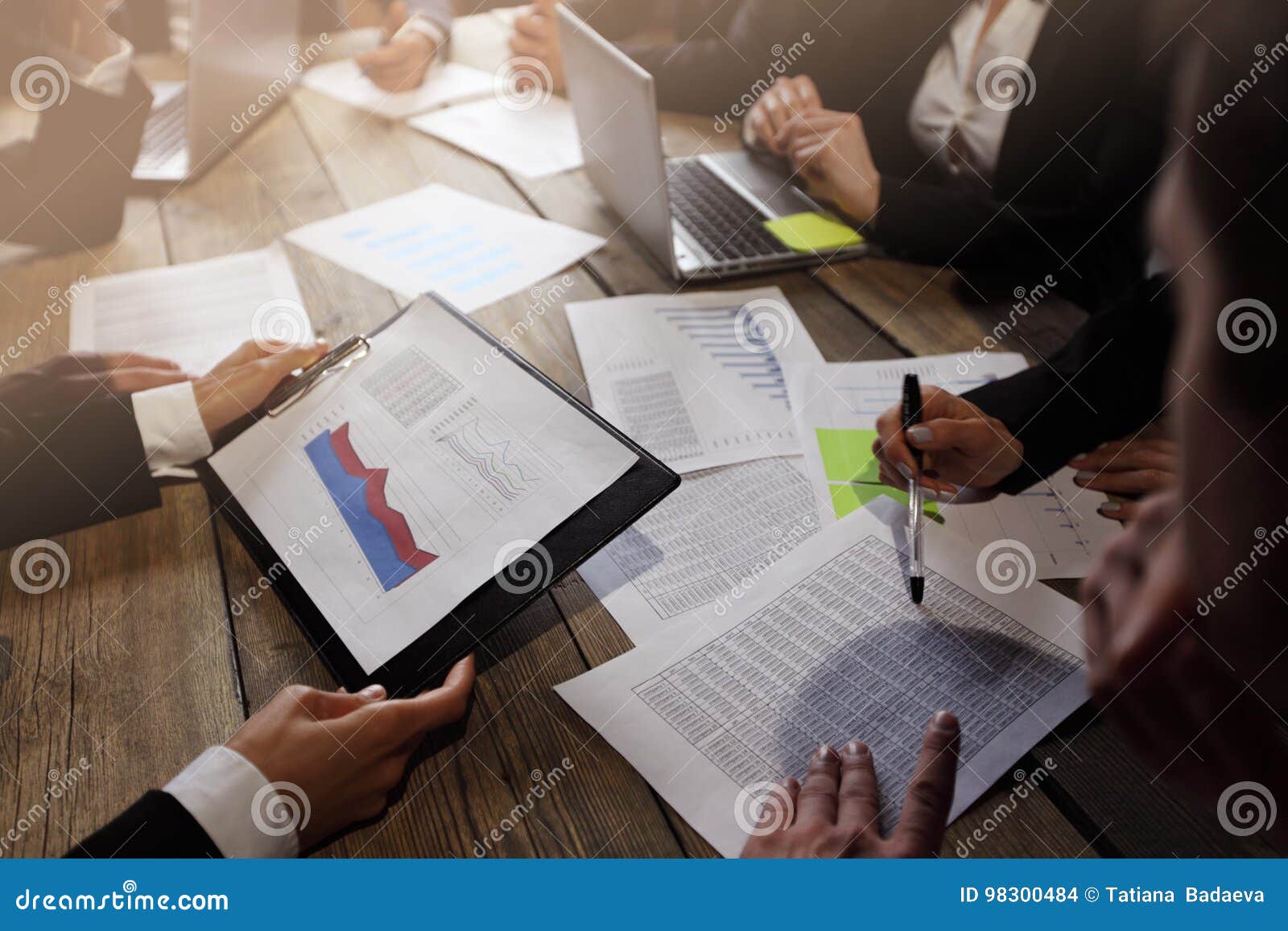 Business People Analyzing Documents Stock Photo - Image of modern, data ...
