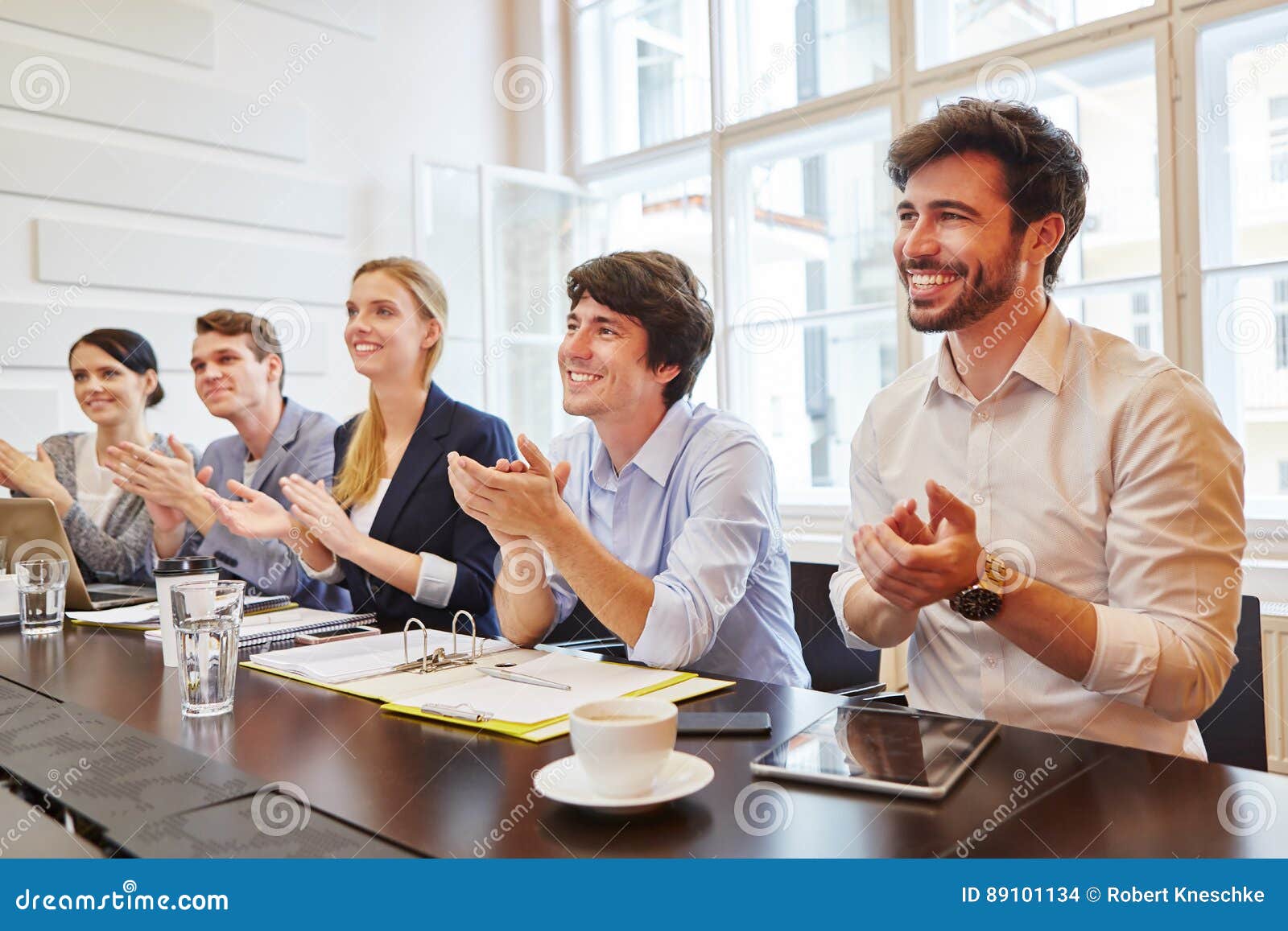 Business People Applauding at Meeting Stock Photo - Image of audience ...