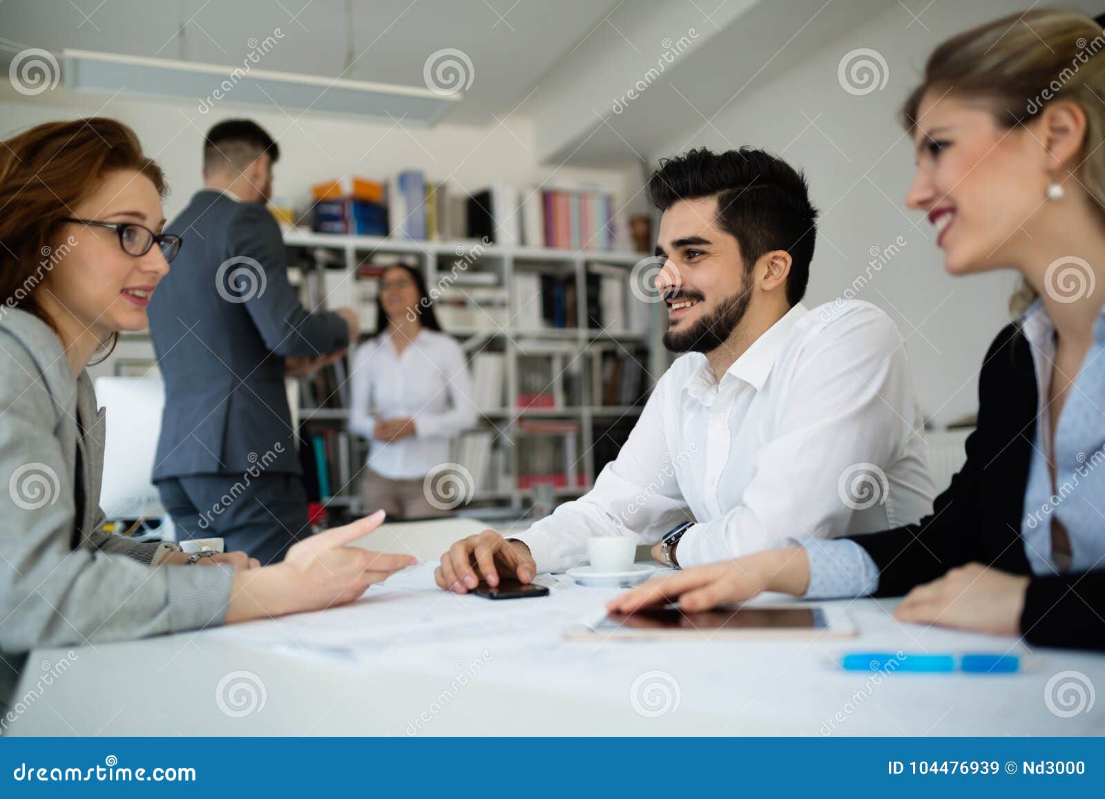 Business People and Architects Collaborating on Project Stock Image ...