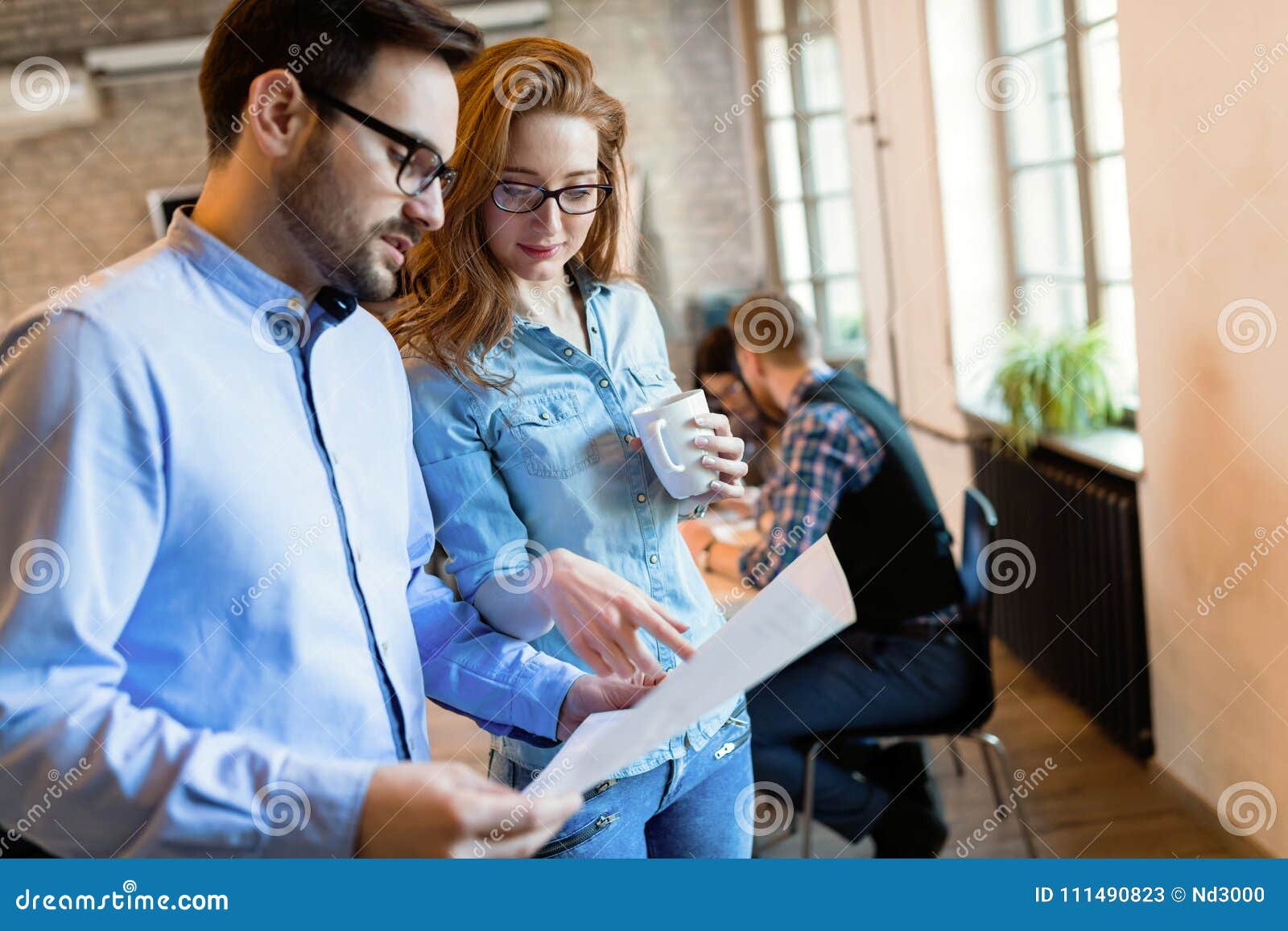 Business People and Architects Collaborating on Project Stock Image ...