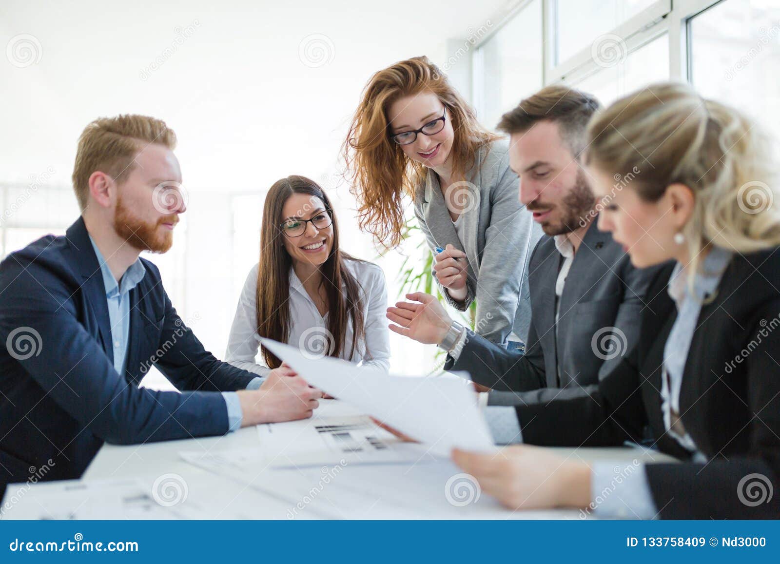 Business People and Architects Collaborating on Project Stock Image ...