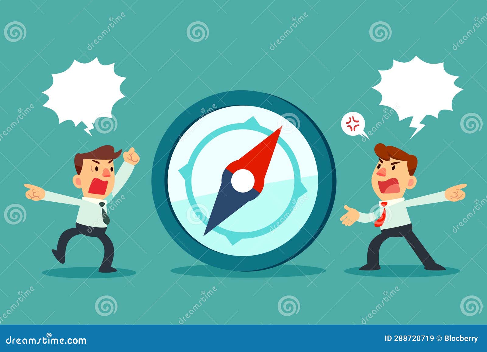 People Arguing And Yelling To Each Other Standing On Huge Boxing Gloves ...