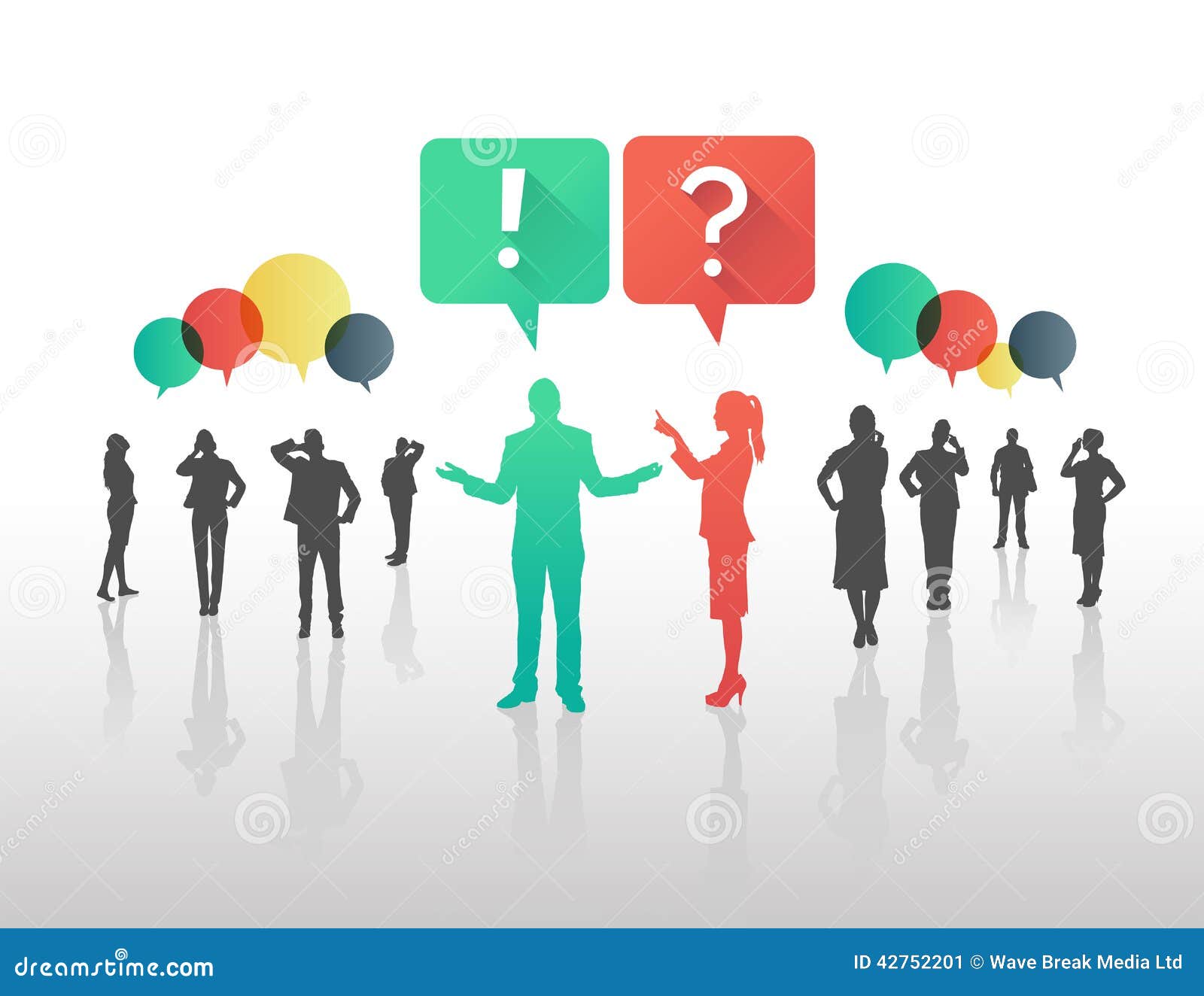 Business People Asking and Answering Questions in Speech Bubbles Stock ... Business People Asking and Answering Questions in Speech Bubbles Stock ...
