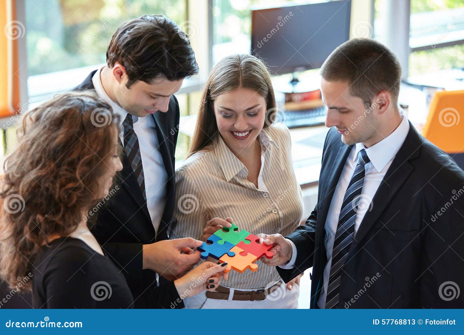 Business People Assembling Jigsaw Stock Image - Image of group ...