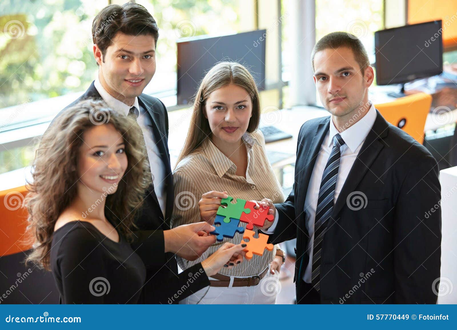 Business People Assembling Jigsaw Stock Image - Image of businessman ...