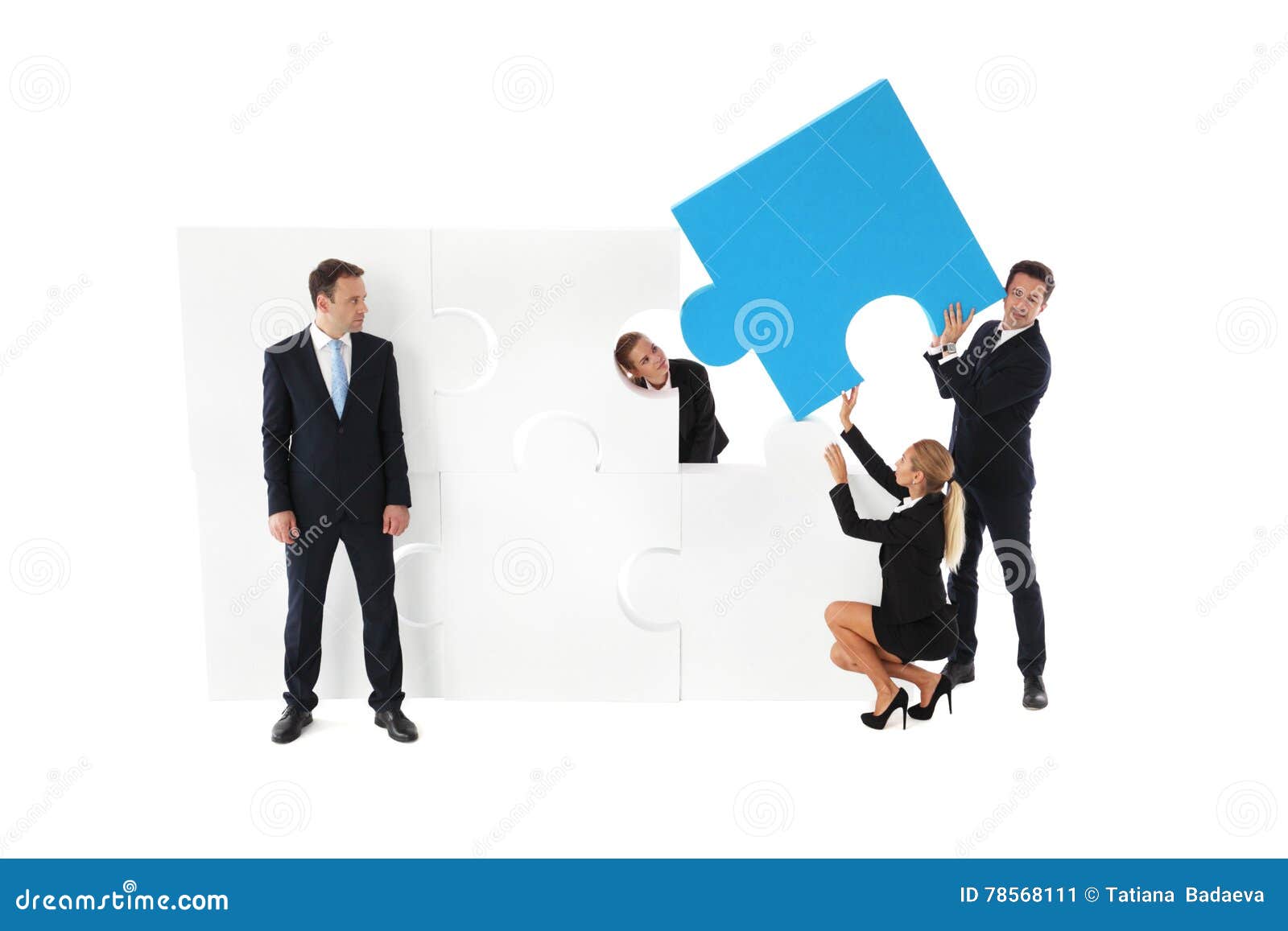 Business People Assembling Puzzle Stock Image - Image of connect ...