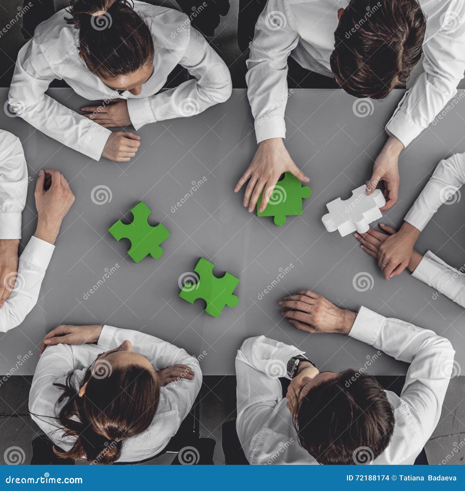 Business People Assembling Puzzle Stock Photo - Image of view ...