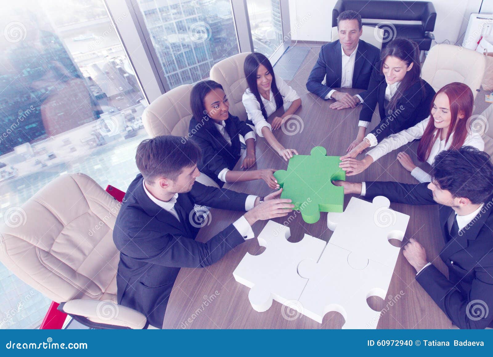 Business People Assembling Puzzle Stock Photo - Image of creativity ...