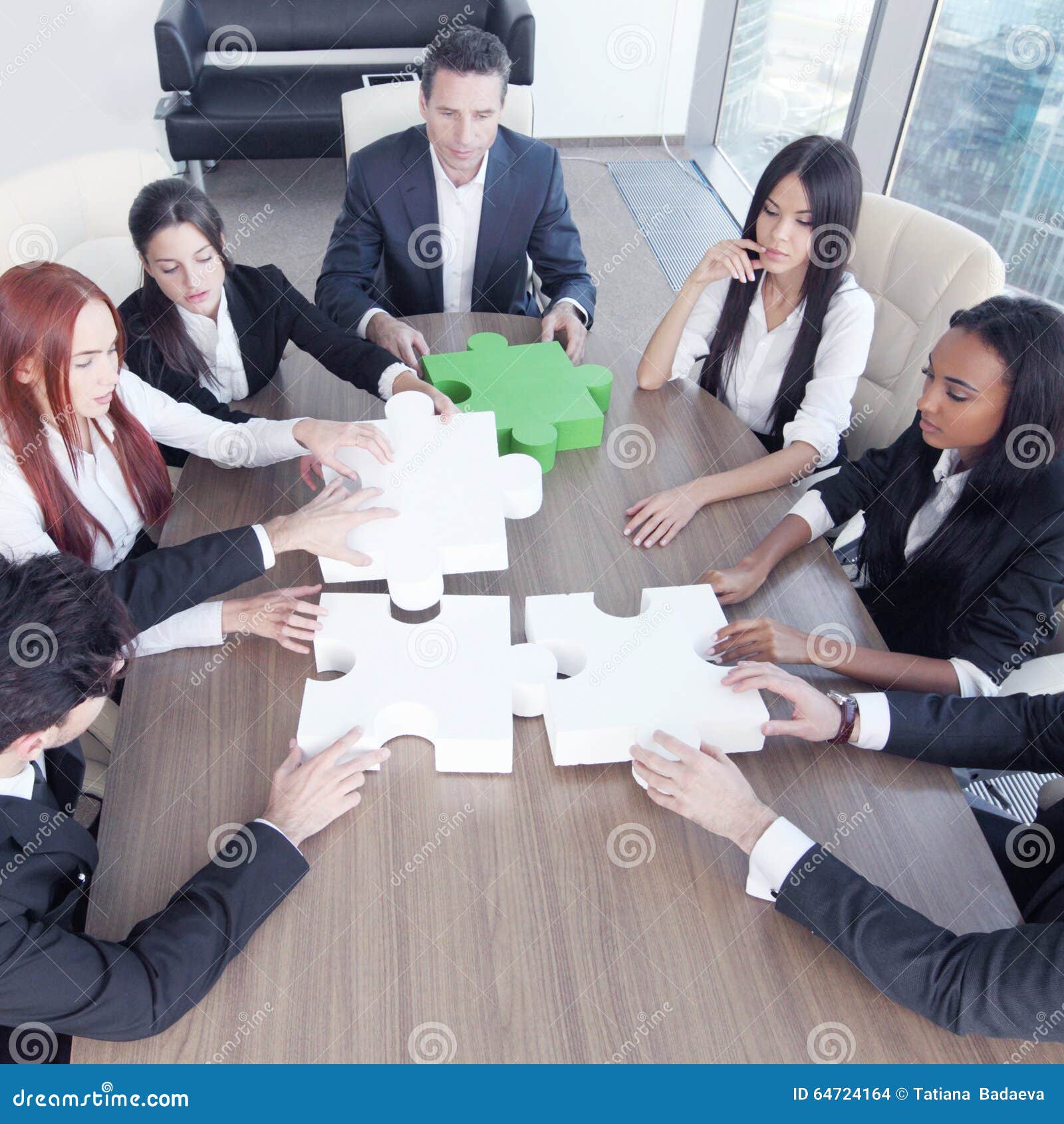 Business People Assembling Puzzle Stock Photo - Image of work, strategy ...