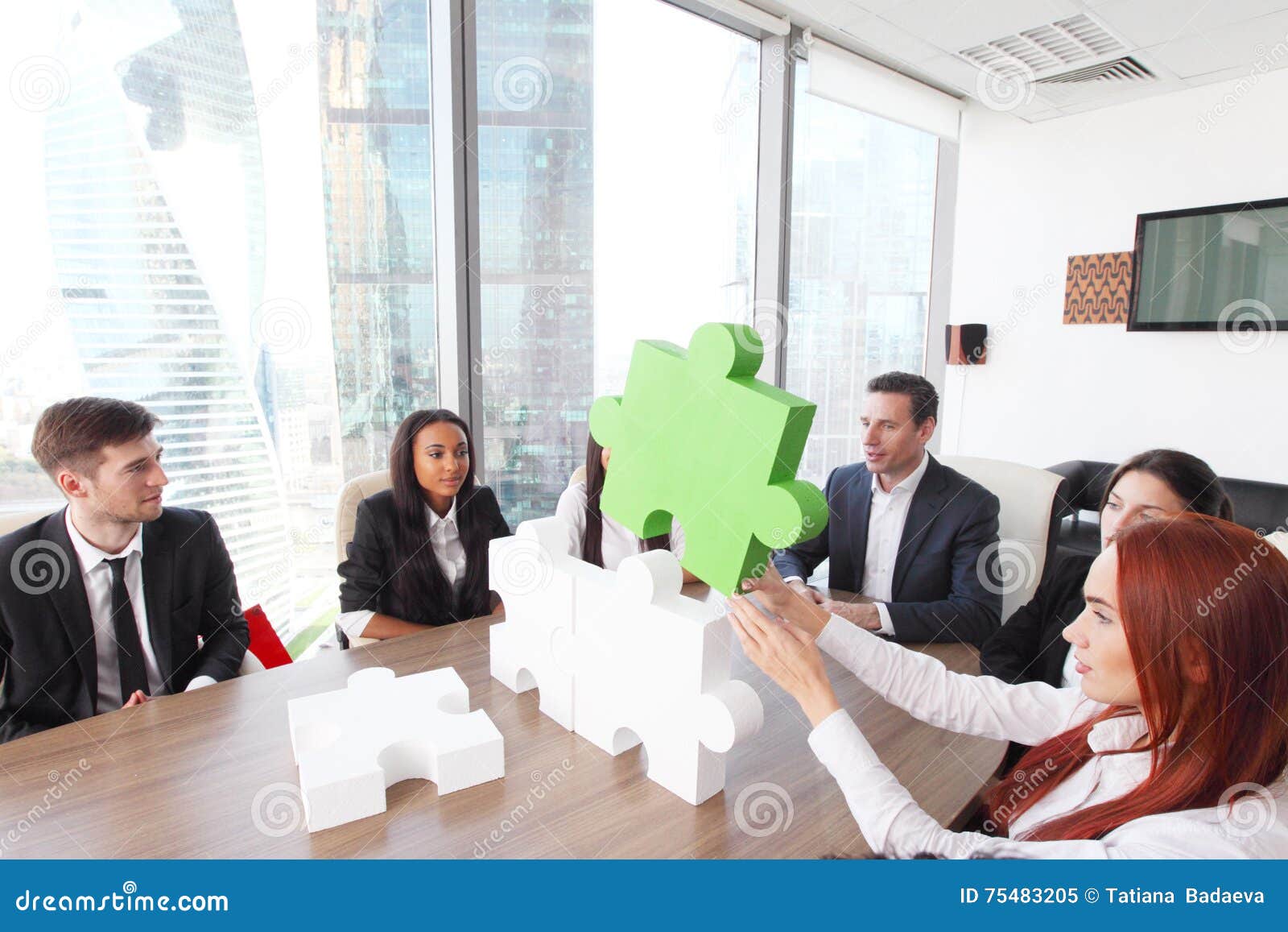 Business People Assembling Puzzle Stock Image - Image of join, people ...