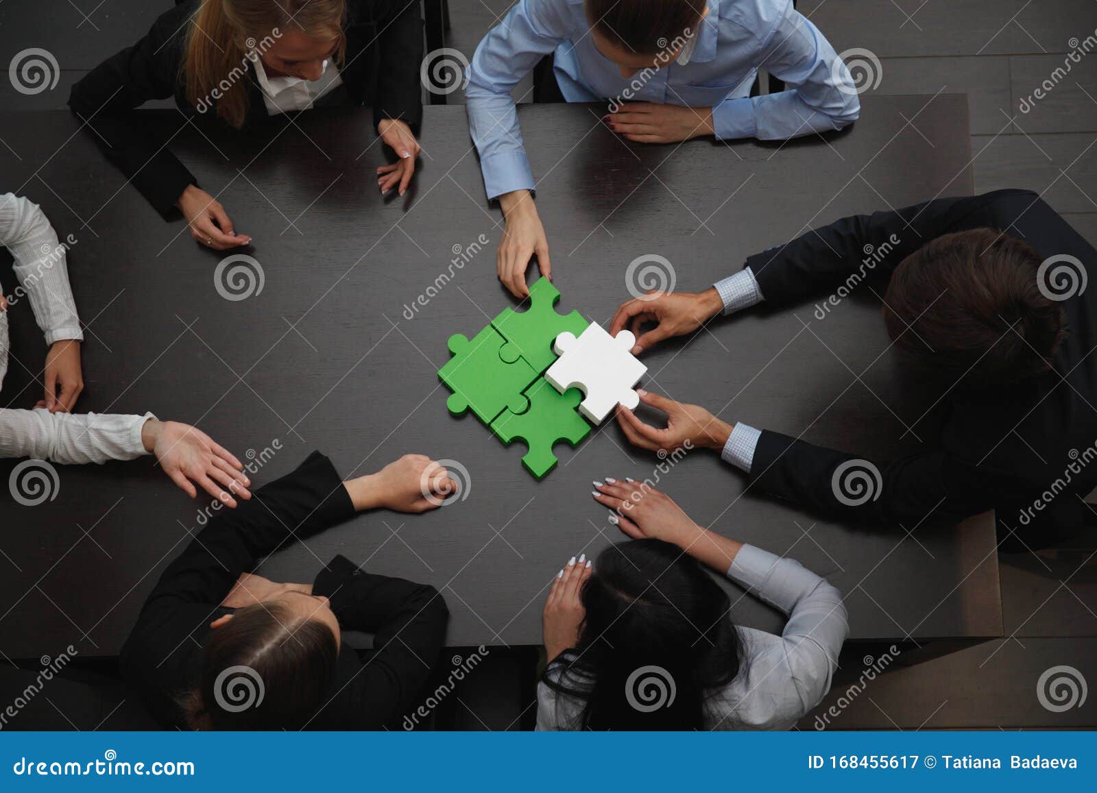 Business People Assembling Puzzle Stock Image - Image of women, puzzle ...