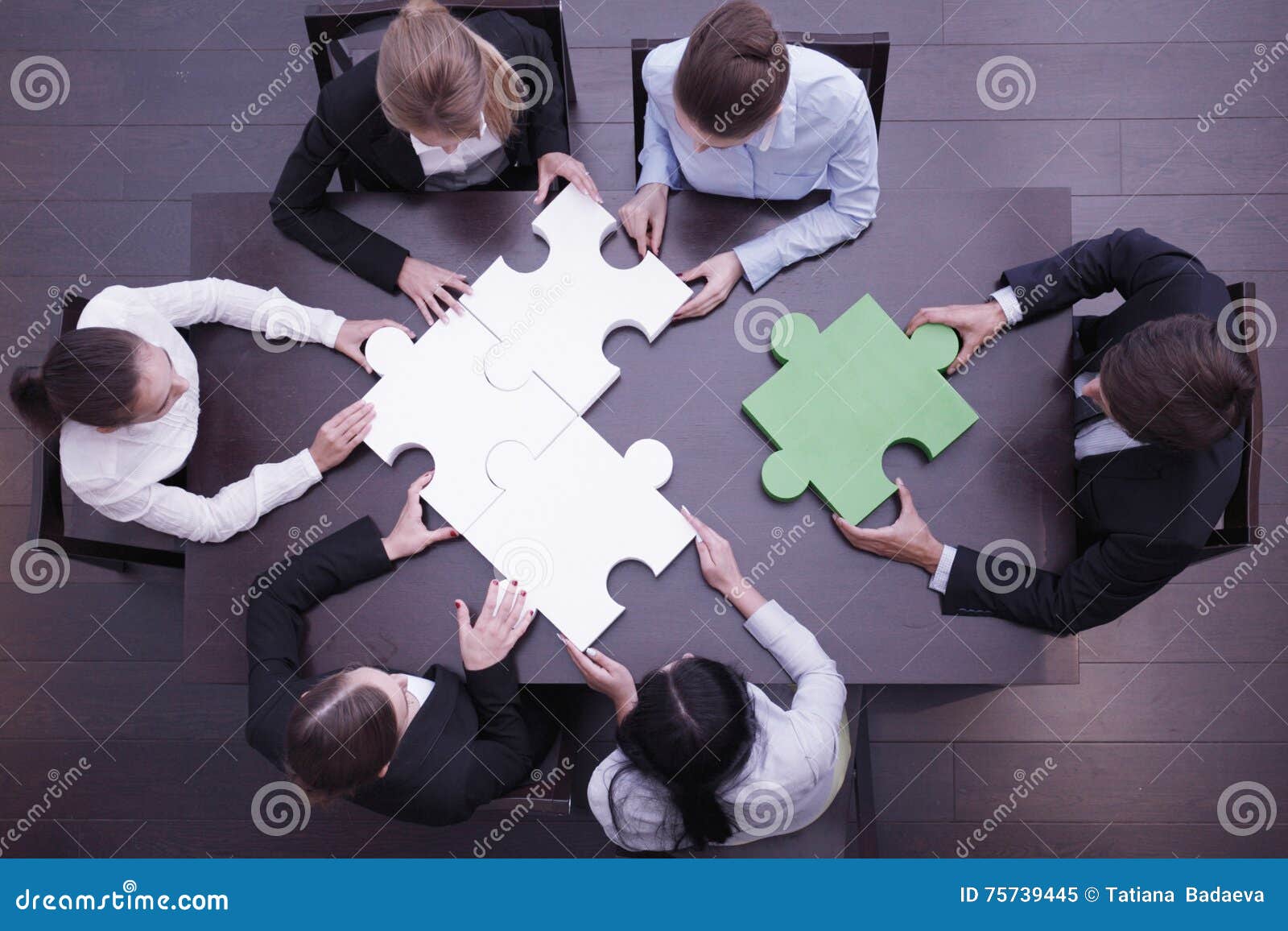 Business People Assembling Puzzle Stock Image - Image of success, work ...