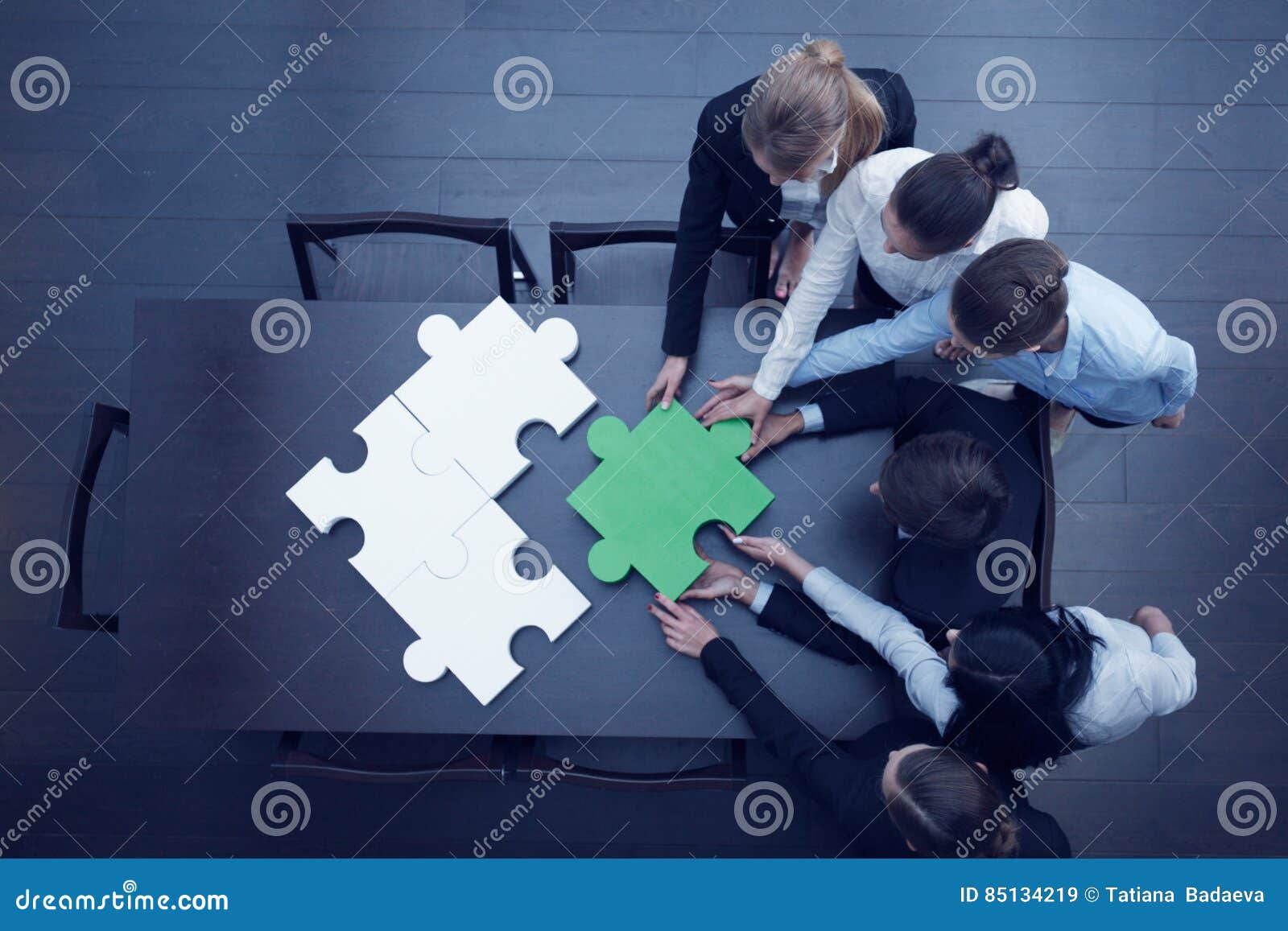 Business People Assembling Puzzle Stock Image - Image of unity, women ...