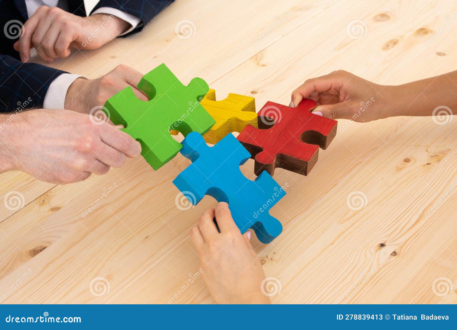Business People Assembling Puzzle Stock Image - Image of work ...