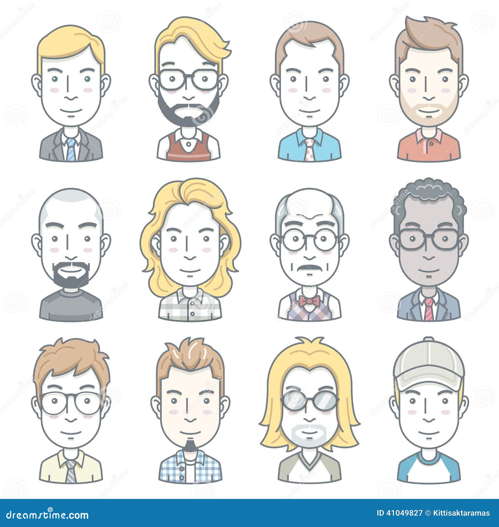 Avatar Icons Historical Figures Set 1 Thin Line Vector Illustration Set ...