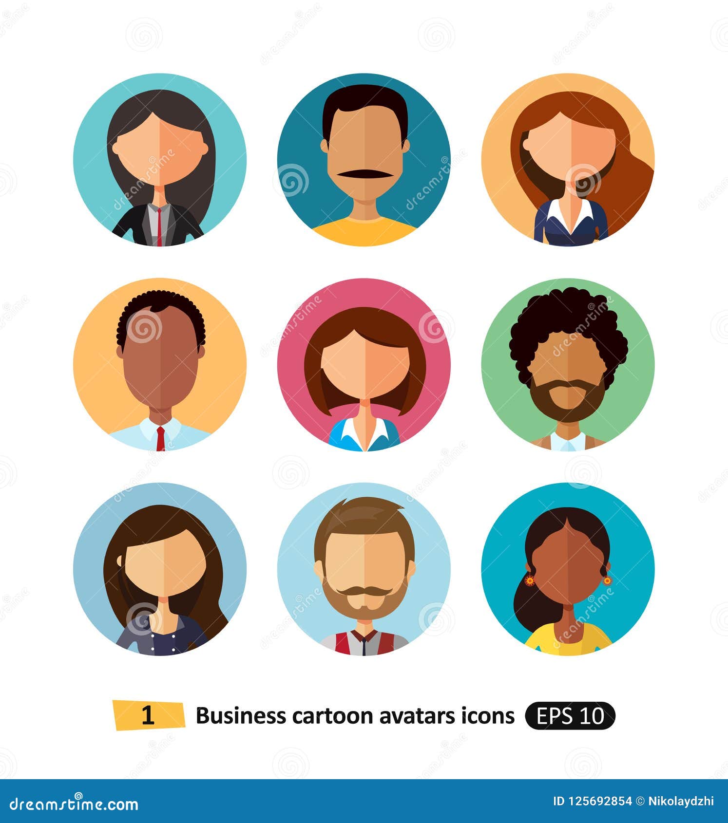 Business People Avatars Collection Flat Icons of Workers Team for Web ...