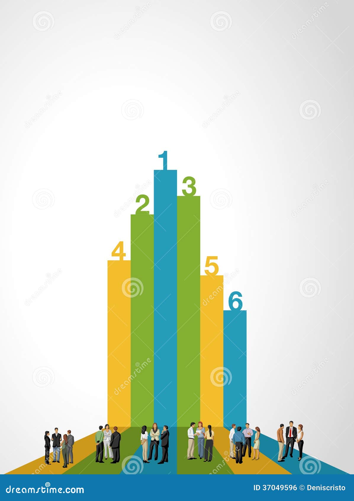 Business People on Bar Chart Stock Vector - Illustration of corporate ...