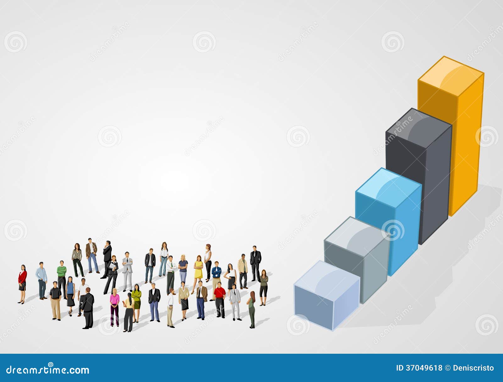 Business People on Bar Chart Stock Vector - Illustration of cover ...