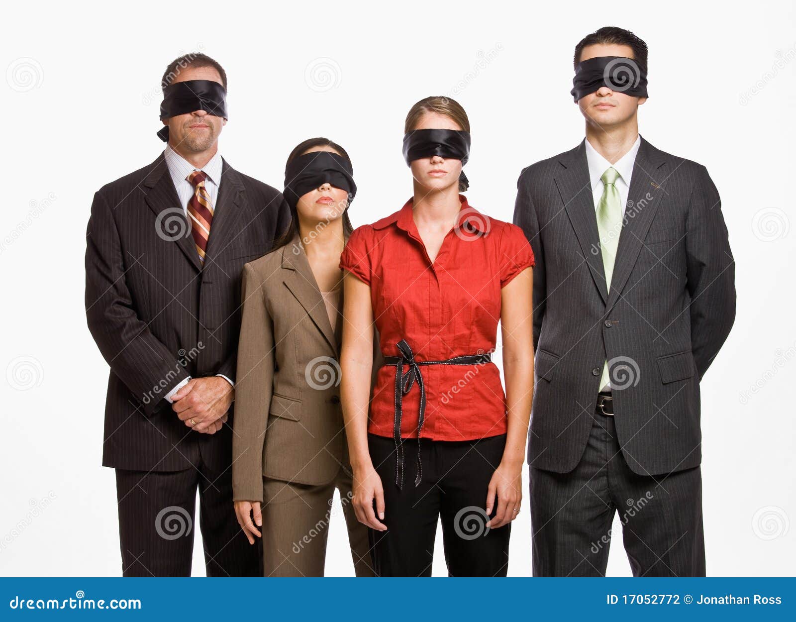 Business People in Blindfolds Stock Photo - Image of suit, hispanic ...