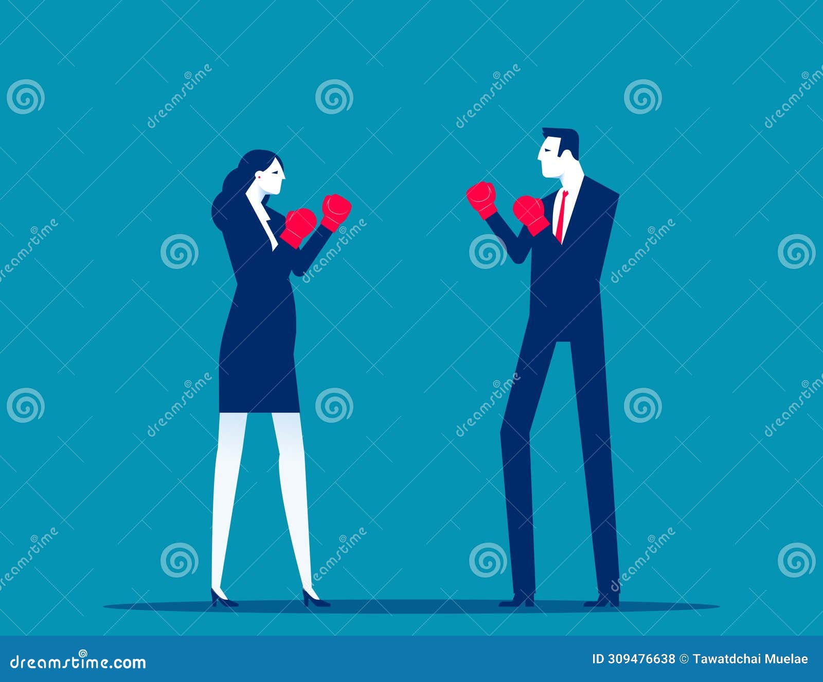 Business People with Boxing. Competition Vector Concept Stock Vector ...
