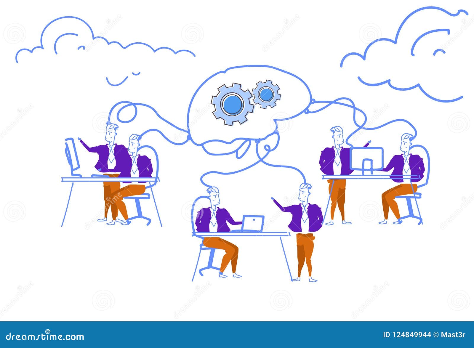 Mechanism Of Generating Ideas - Vector | CartoonDealer.com #117795605