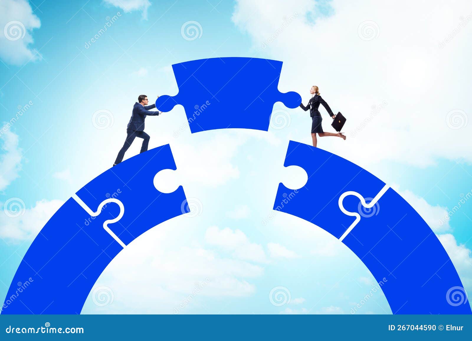 Business People Building Bridge in Teamwork Concept Stock Photo - Image ...