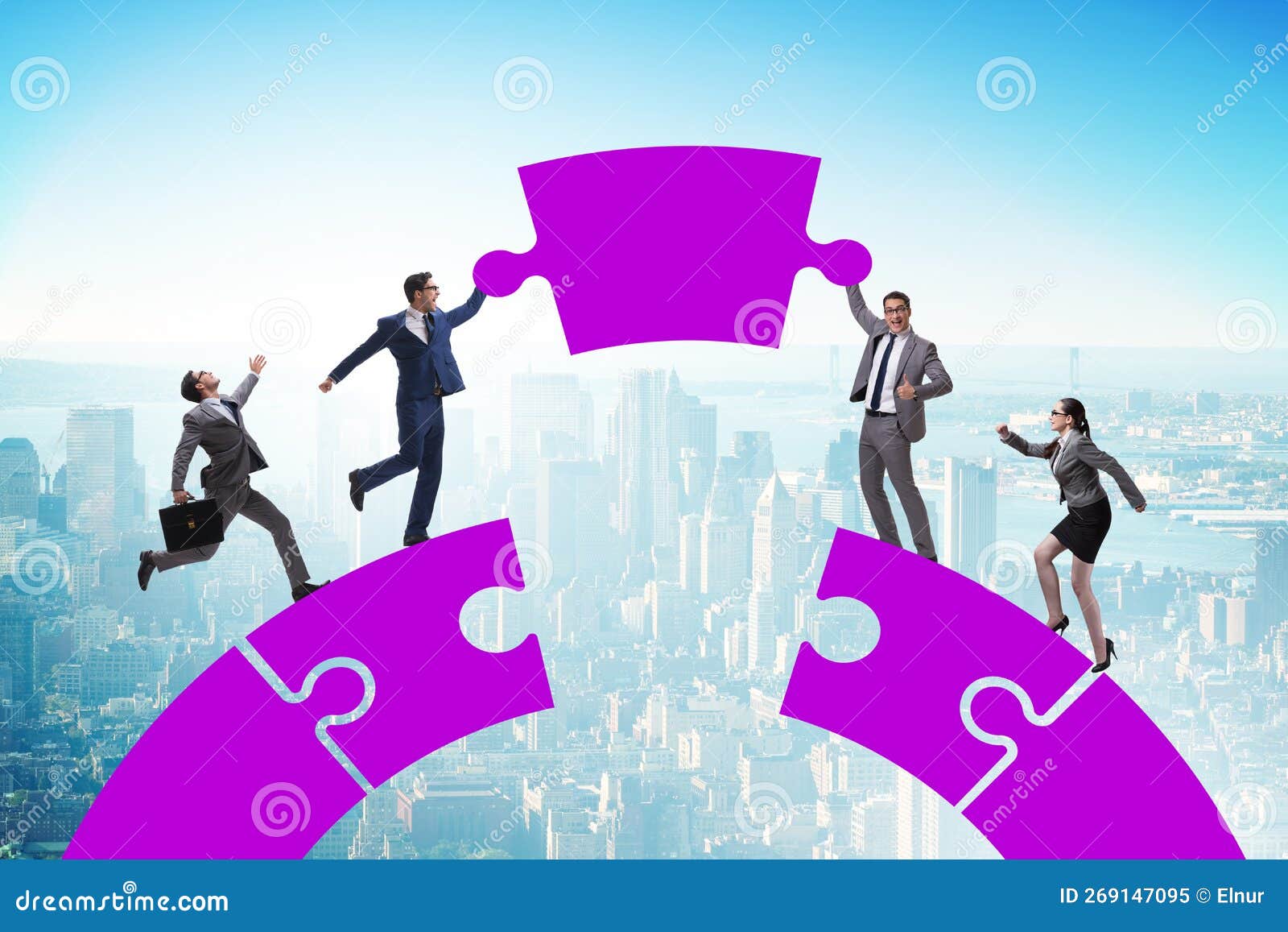 Business People Building Bridge in Teamwork Concept Stock Image - Image ...