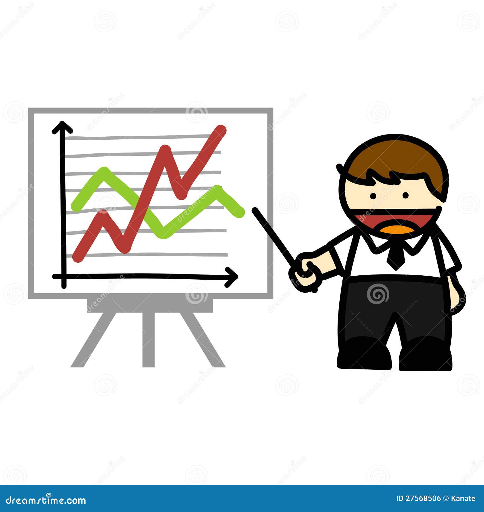 Business People and Business Graph Cartoon. Stock Vector - Illustration ...