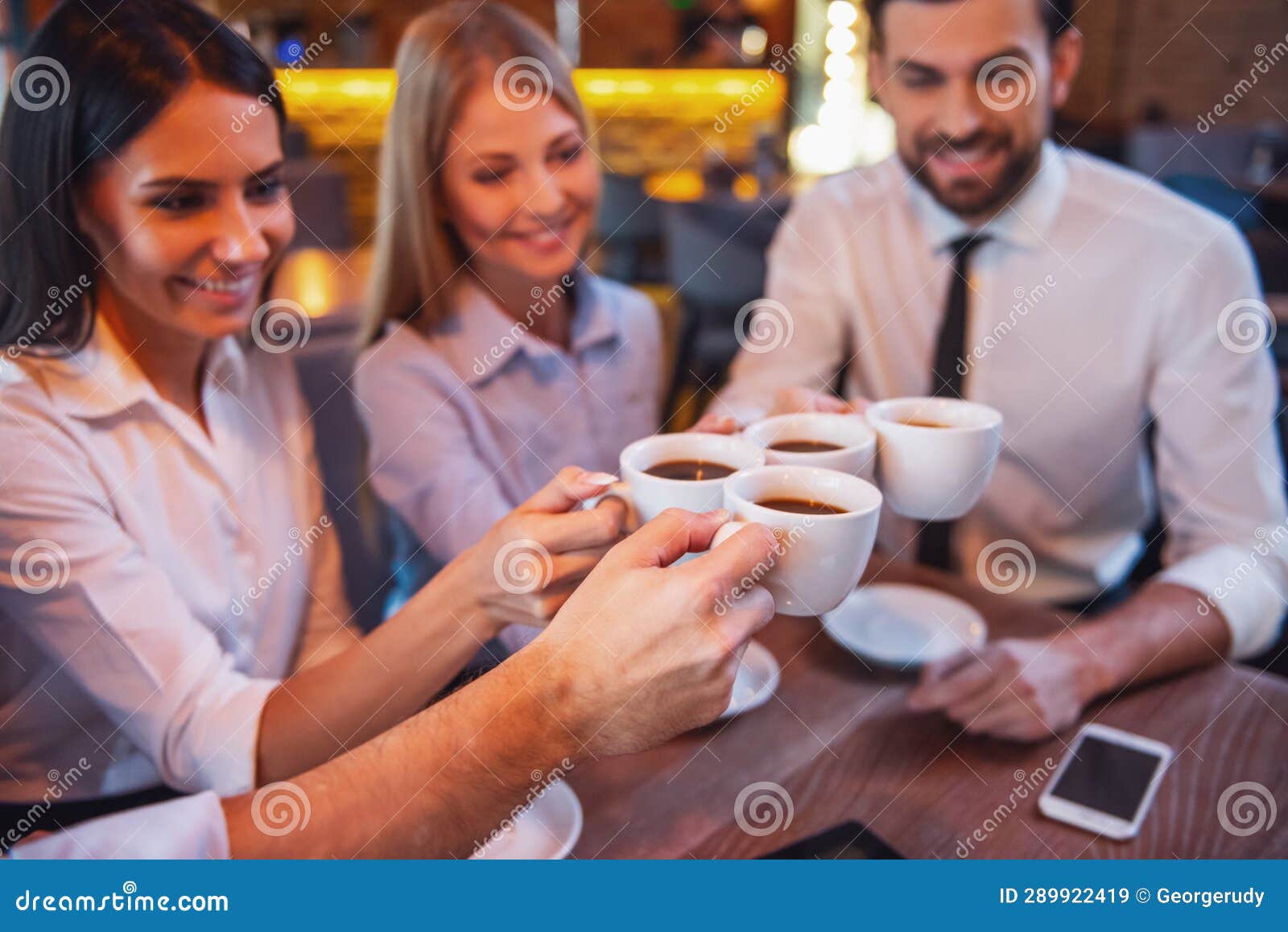Business people in cafe stock image. Image of partnership - 289922419