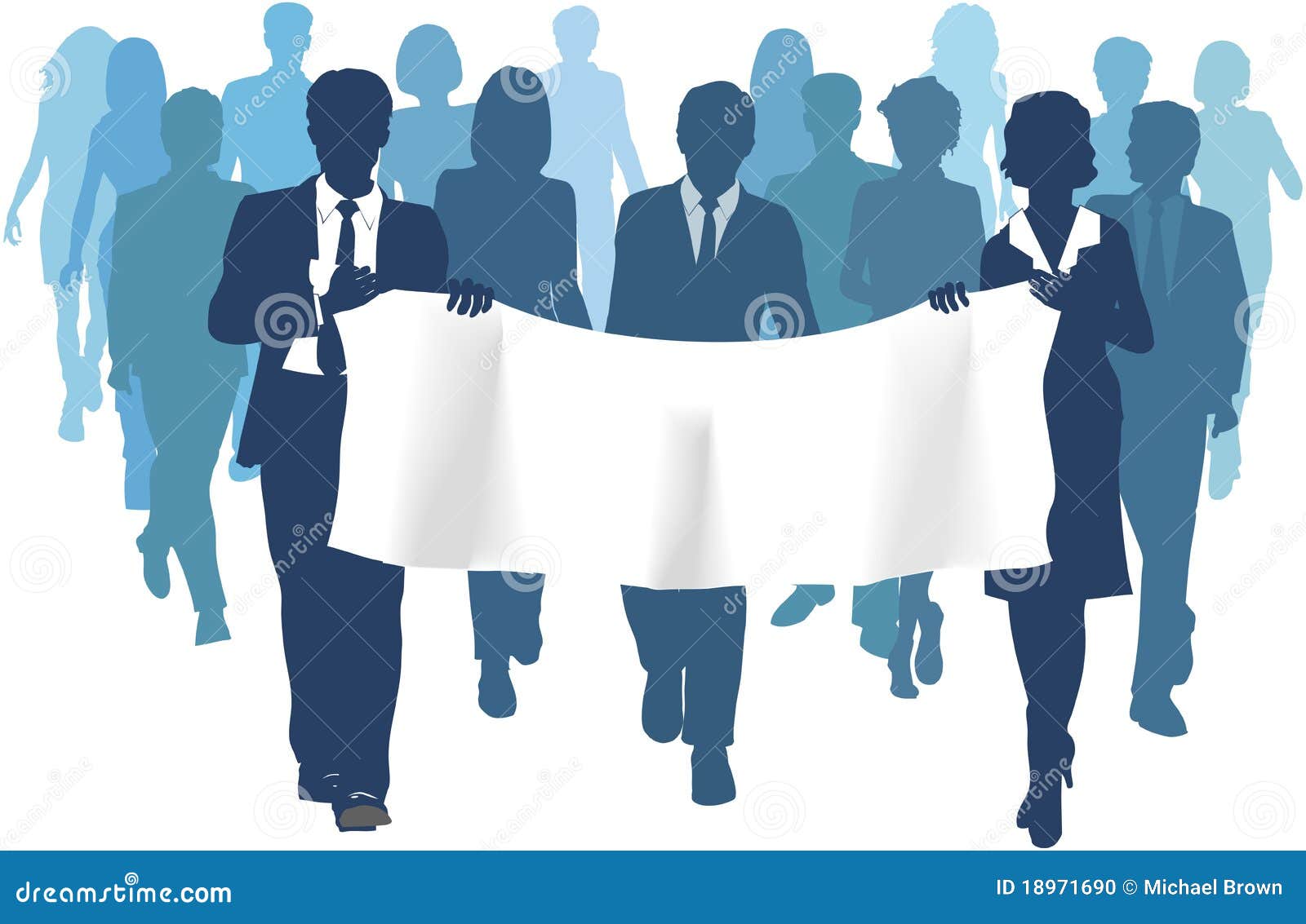 Business People Carry Banner Copy Space Forward Stock Vector ...